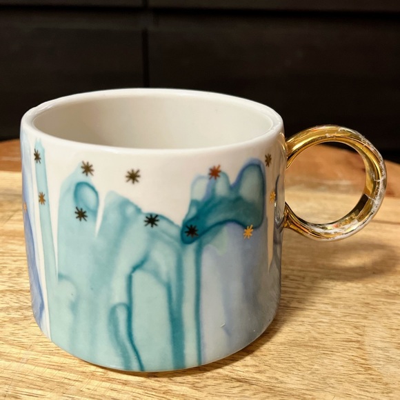 Anthropologie | Kitchen | Anthropologie Blue Teal Drip Watercolor Night ...